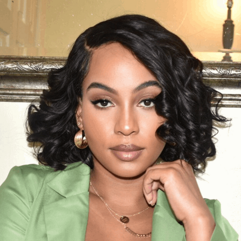 Natural Black Roll Curly 4x4 Closure Lace Glueless C Part Short Wig 10 ...