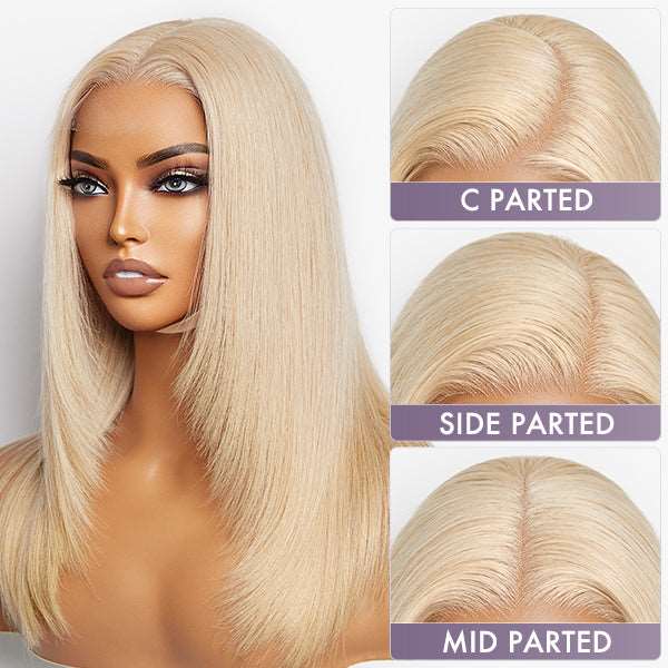 Limited Design | Blonde 613 Layered Cut Glueless 13X4 Lace Wig 100% Vi ...