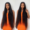 Royal Luxury Super Long Silky Straight 5x5 Closure Lace Wig 100% Human ...