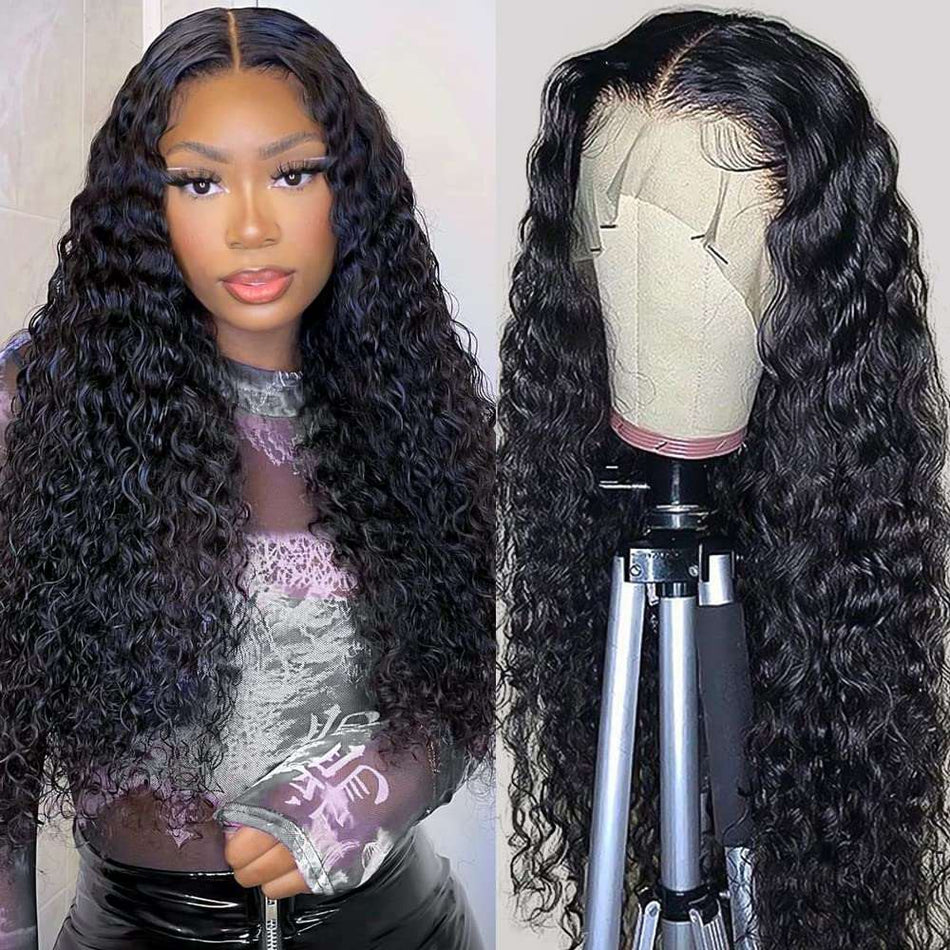 Flash Sale | Deep Wave 4x4 Frontal Lace Mid Part Long Wig 100% Human H – LIBEAUTY HAIR