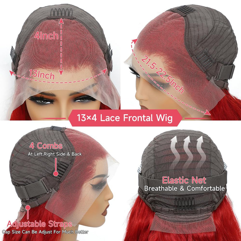 Red Wig Human Hair 13x4 Body Wave Lace Front Wigs Human Hair – LIBEAUTY ...
