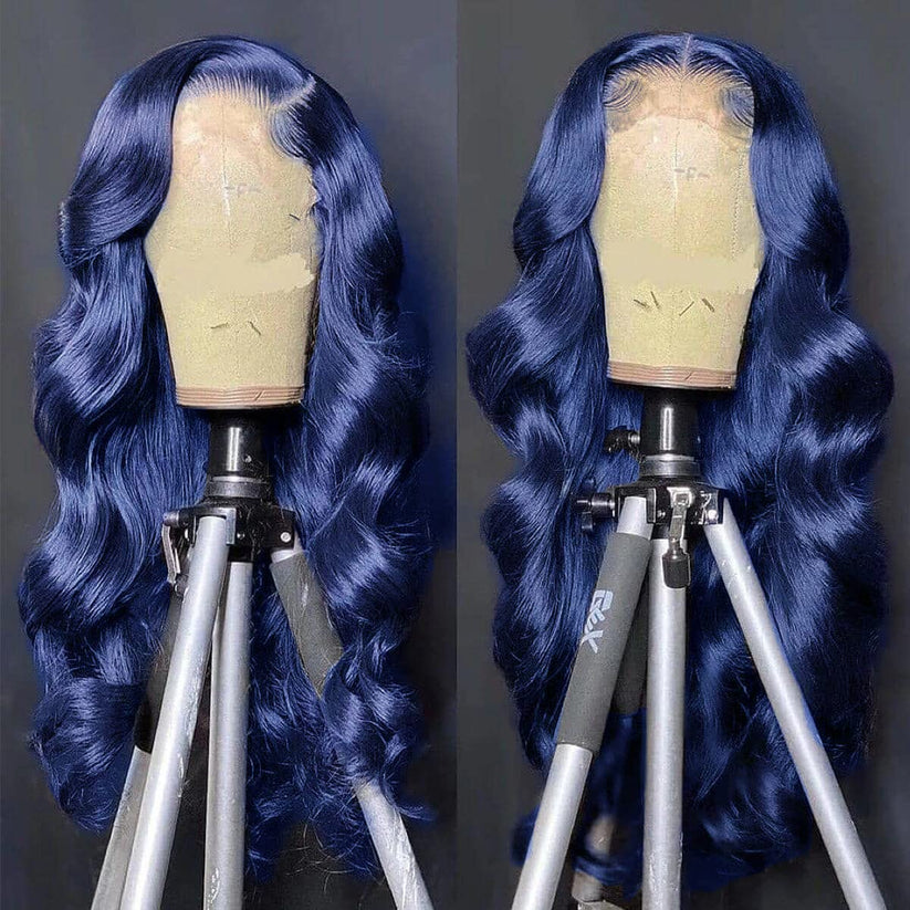 Blue Lace Front Wig Human Hair 13x4 Front lace Body Wave Human Hair ...