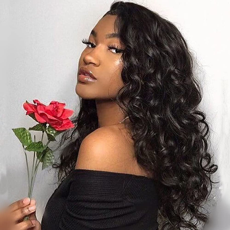 Loose Deep Wave Lace Front Glueless 13x4 Lace Frontal Loose Wave Wig 1 ...
