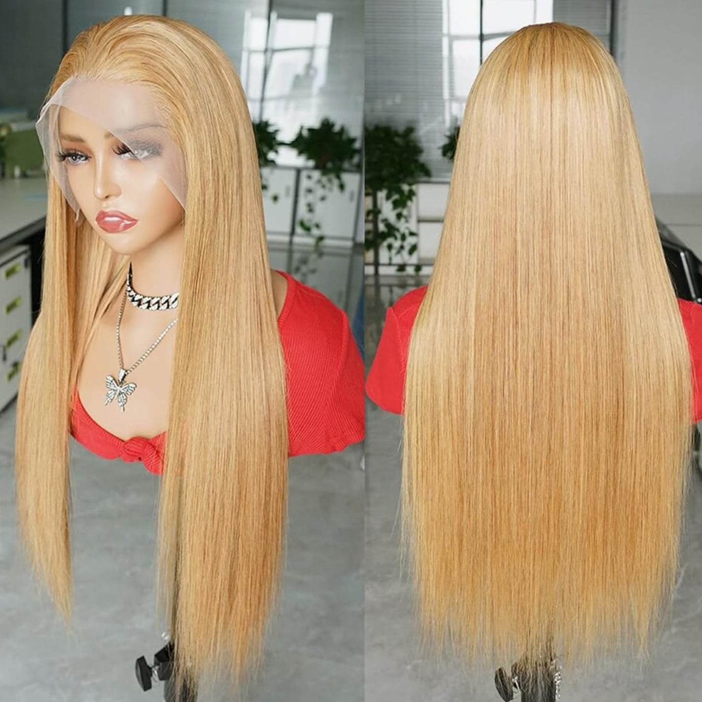 Stunning Long Blonde Human Hair Wig Images