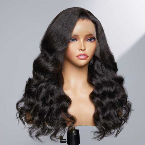 Body Wave 13x4 Frontal Lace Side Part Long Wig 100% Human Hair ...