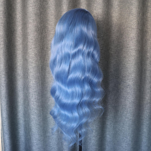 Lake Blue Body Wave Lace Front Wig Human Hair 180% Density Colored Hum ...